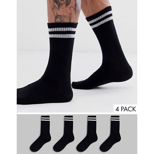 Meia Masculina Kit 4 Pares Meia Cano Alto Meia Academia Esportiva Kit ...