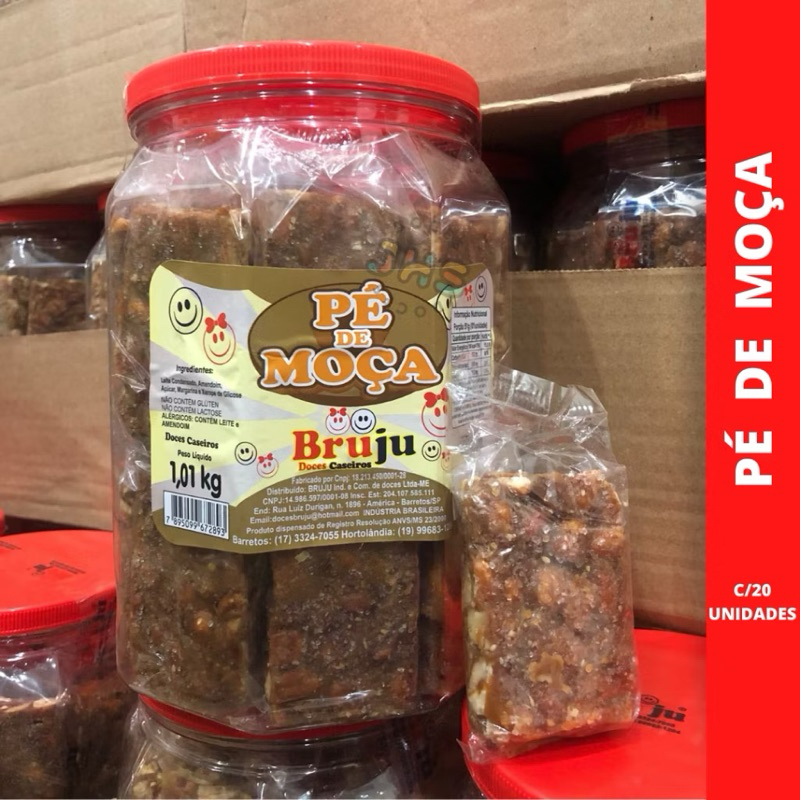 Pé de Moça pe de moca Bruju 1,010kg C/20 unidades festa junina | Shopee ...