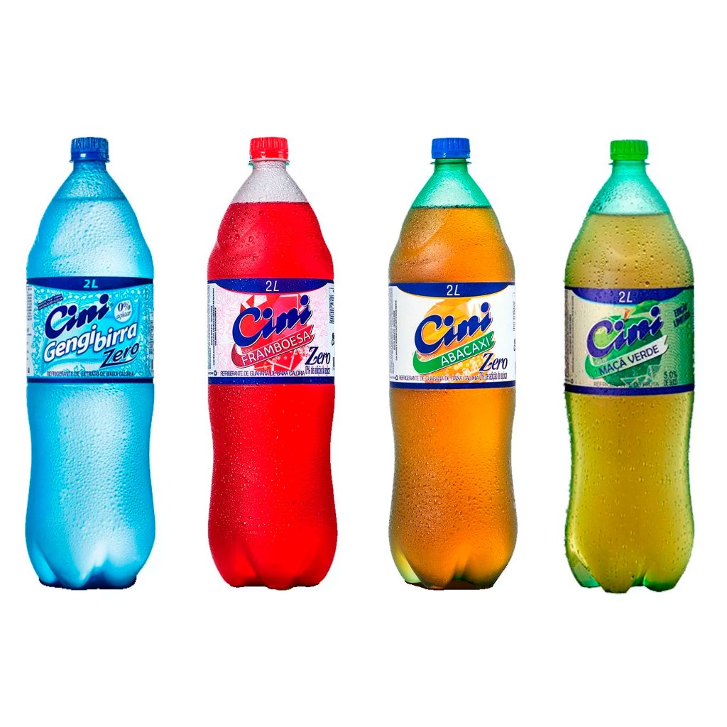 Mix Refrigerante Cini 2L Gengibirra Framboesa Abacaxi Zero Açucar e ...
