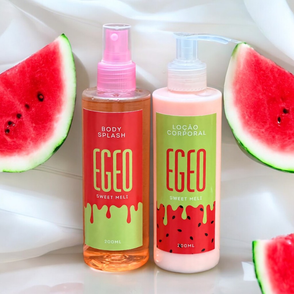 Kit Feminino - Hidratante & Body Splash Egeo Melancia Sweet Meli 200ml ...