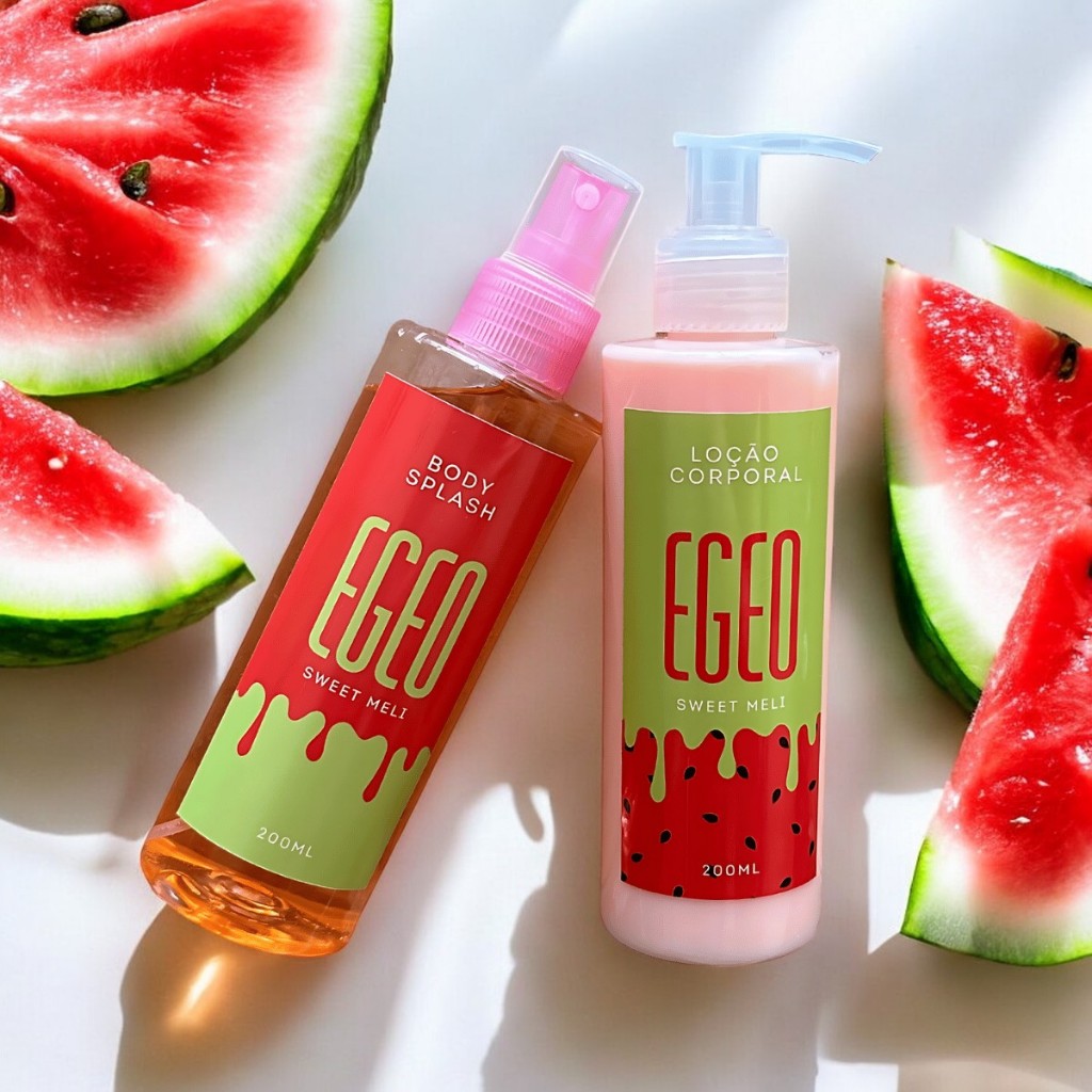 Lançamento Egeo Sweet Meli - Creme + Body Splash Melancia 200ml cada ...