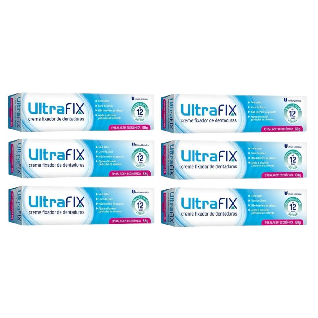 6 Caixas Ultrafix 68g Fixador de Dentaduras Eficaz | Shopee Brasil