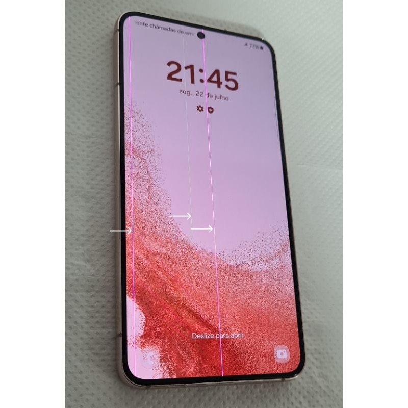 Samsung Galaxy S22 128GB Rosa SM-S901E Usado (Com Linhas Verticais ...