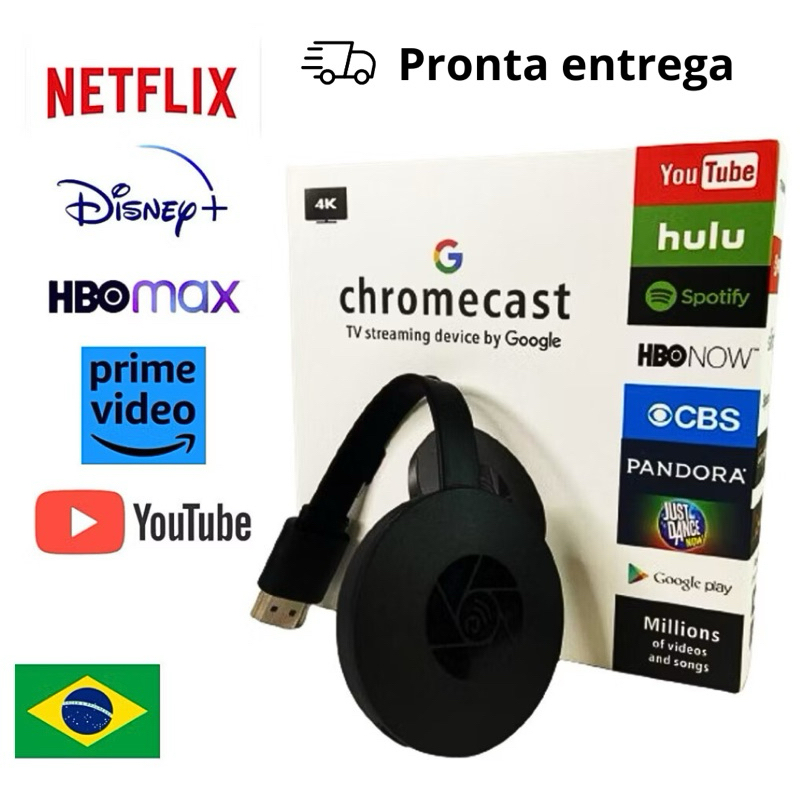 Chromecast Miracast G2 4K Ultra HD Para TV Streaming Alta Definição ...