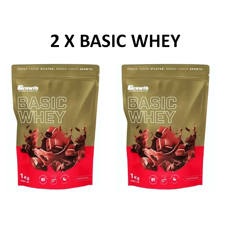 Kit 2 Basic Whey Growth Supplements - 2kg | Shopee Brasil