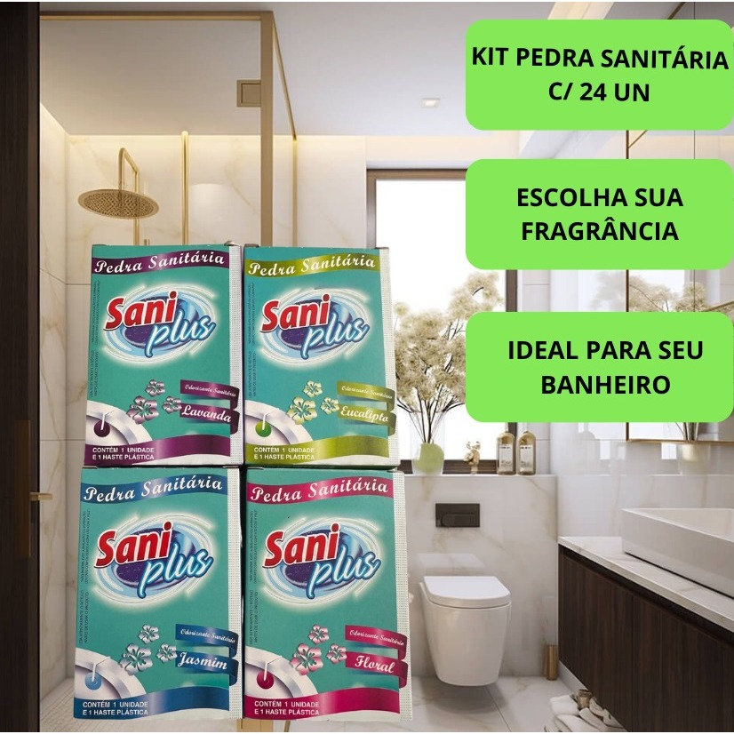 24Un - Pedra Sanitária Aromatizante Saniplus 25g – AROMAS | Shopee Brasil