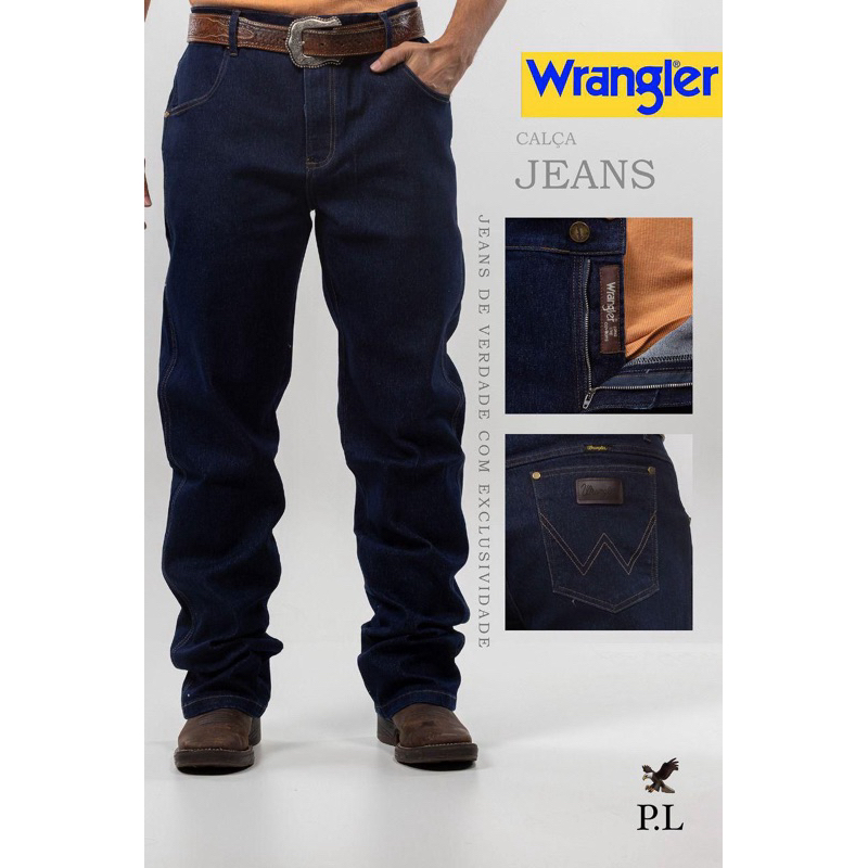 Calça country wangler Peão Americana 98 % algodao 2 elastano | Shopee ...