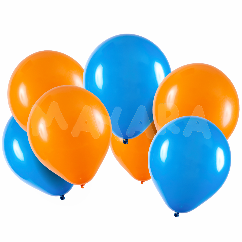 Balão - Bexiga Laranja c/ Azul Pacote - 50 unidades sortidos | Shopee ...
