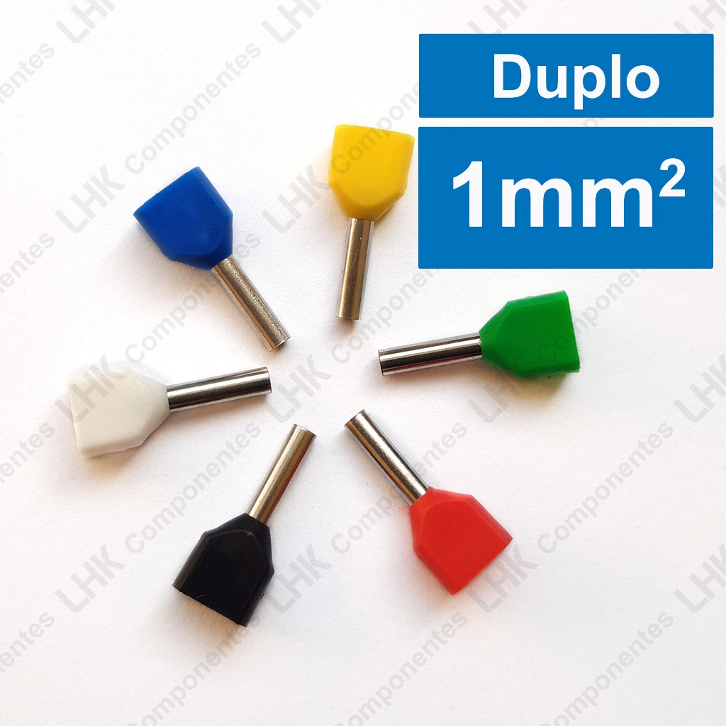 Terminal 1mm ilhós tubular isolado duplo kit 6 cores | Shopee Brasil