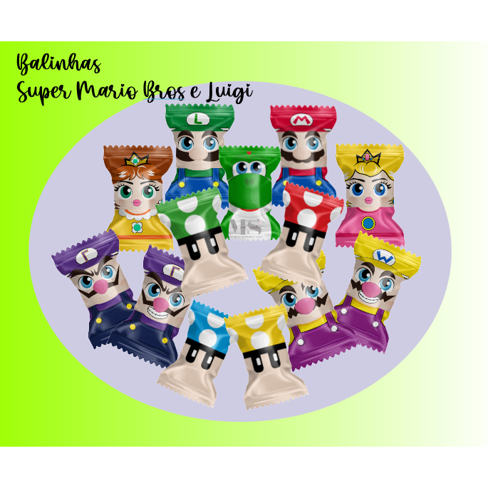 Balas Personalizadas para Festas - Super Mario Bros e Luigi | Shopee Brasil