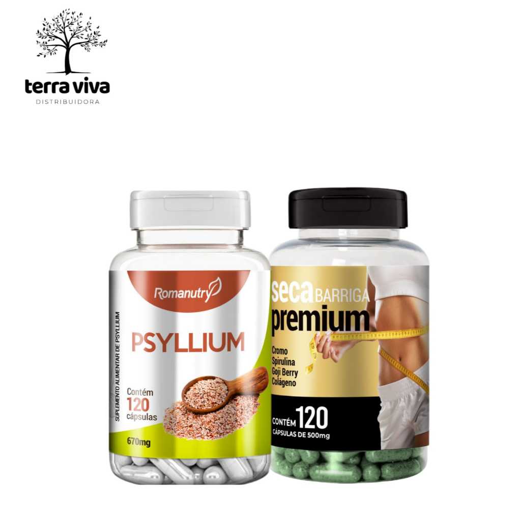 kit Psyllium + Seca Barriga Preimum com 120 capsulas - Envio Imediato ...