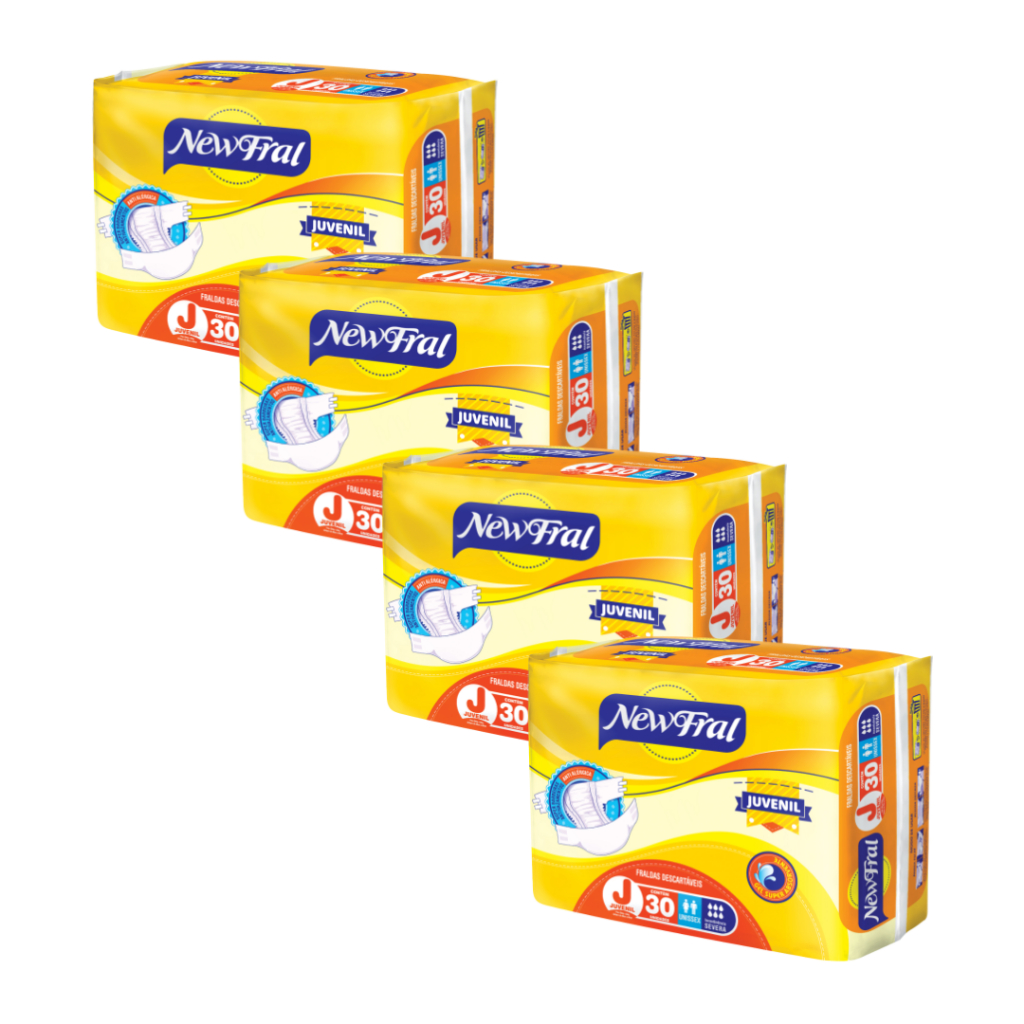 Fralda Juvenil New Fral Plus Kit c/4 | Shopee Brasil