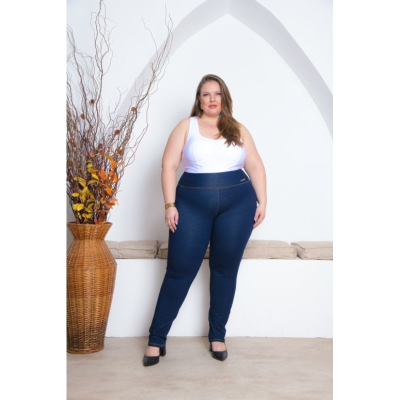 Calça jeans fake plus size | Shopee Brasil