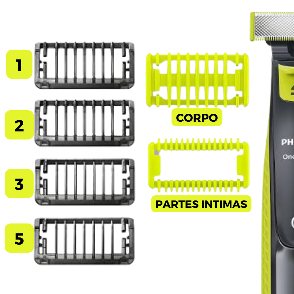 Lâminas Refil + Pente Para Barbeador Philips OneBlade e One Blade Pro ...