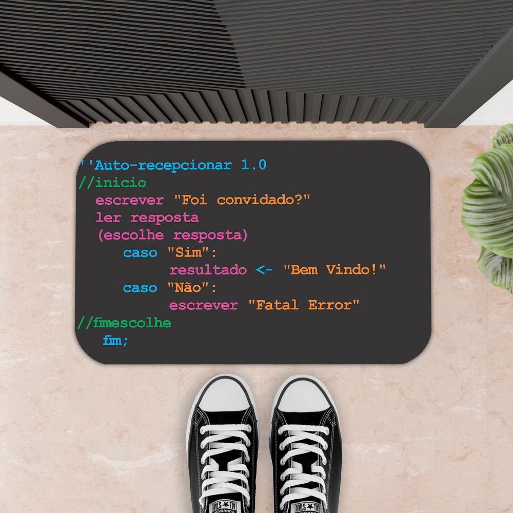 TAPETE PARA PORTA DECORATIVO - 34X60 - 2mm - DEV PROGRAMADOR BEM-VINDO | Shopee Brasil