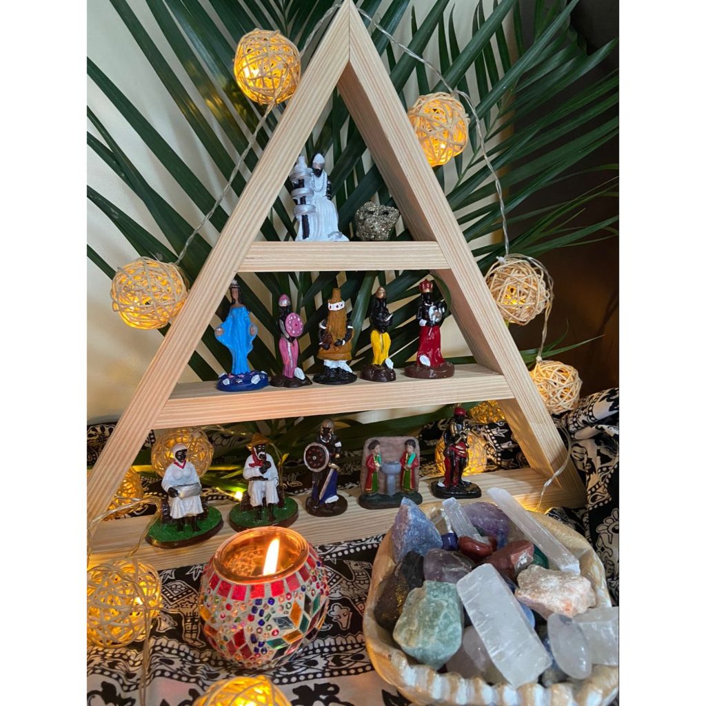 Altar Umbanda Conga Mini Pirâmide imagens Mini Parede resina Orixás ...