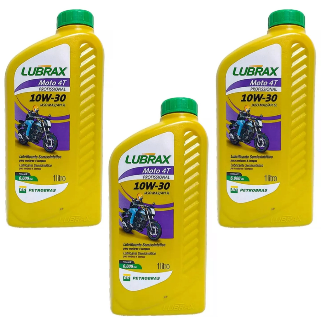 ÓLEO LUBRAX 10W30 SEMISINTETICO MOTO 4T PROFISSIONAL JASO MA2/APISL ...