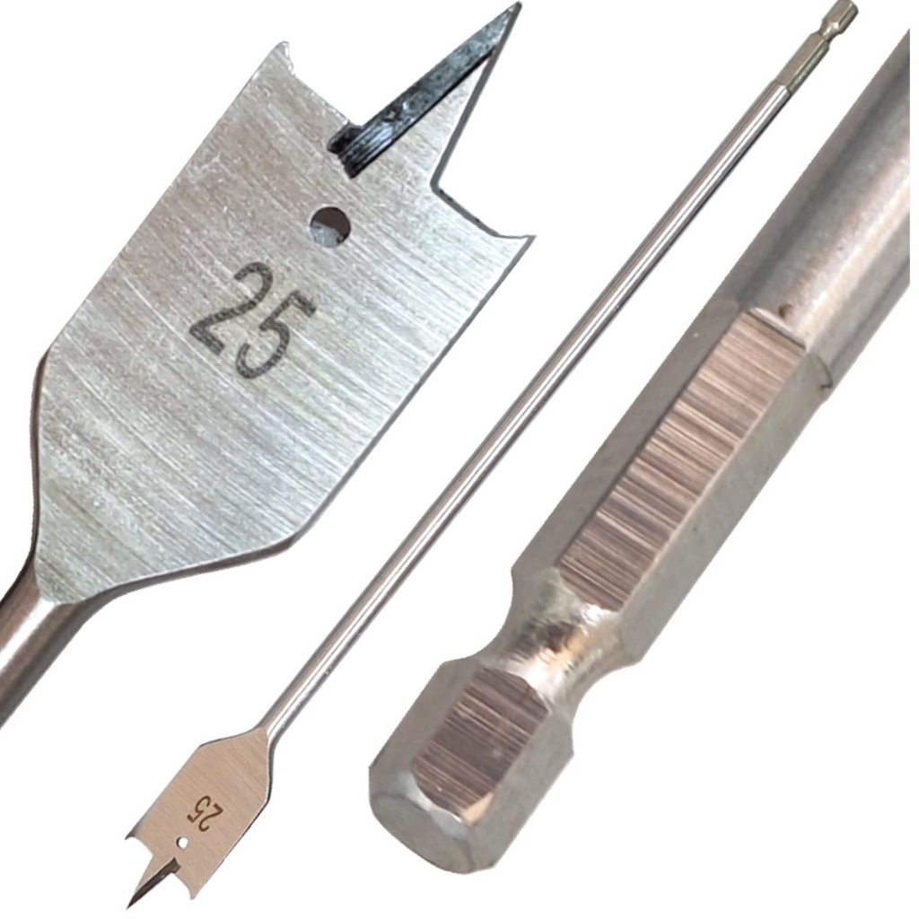 Brocas Madeira Com Ponta Chata 25mm X 300 Mm Em Aço Especial | Shopee ...