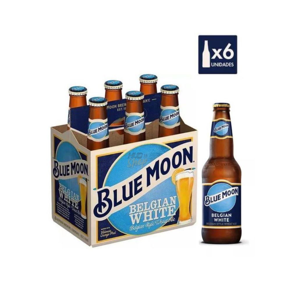 Cerveja Blue moon garrafa Long Neck 355ml Pack com 6 | Shopee Brasil