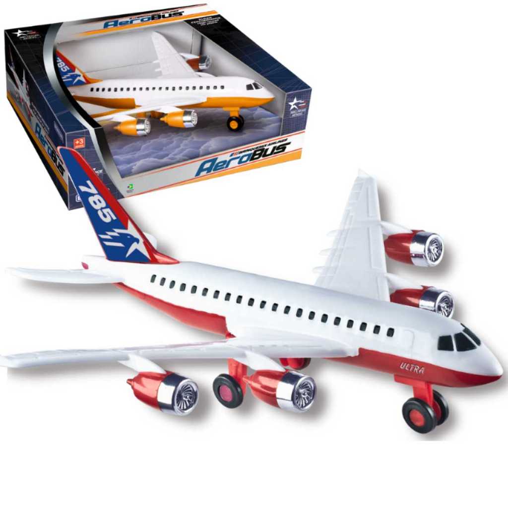 Avião de Brinquedo infantil realista airbus resistente rodinhas piloto ...