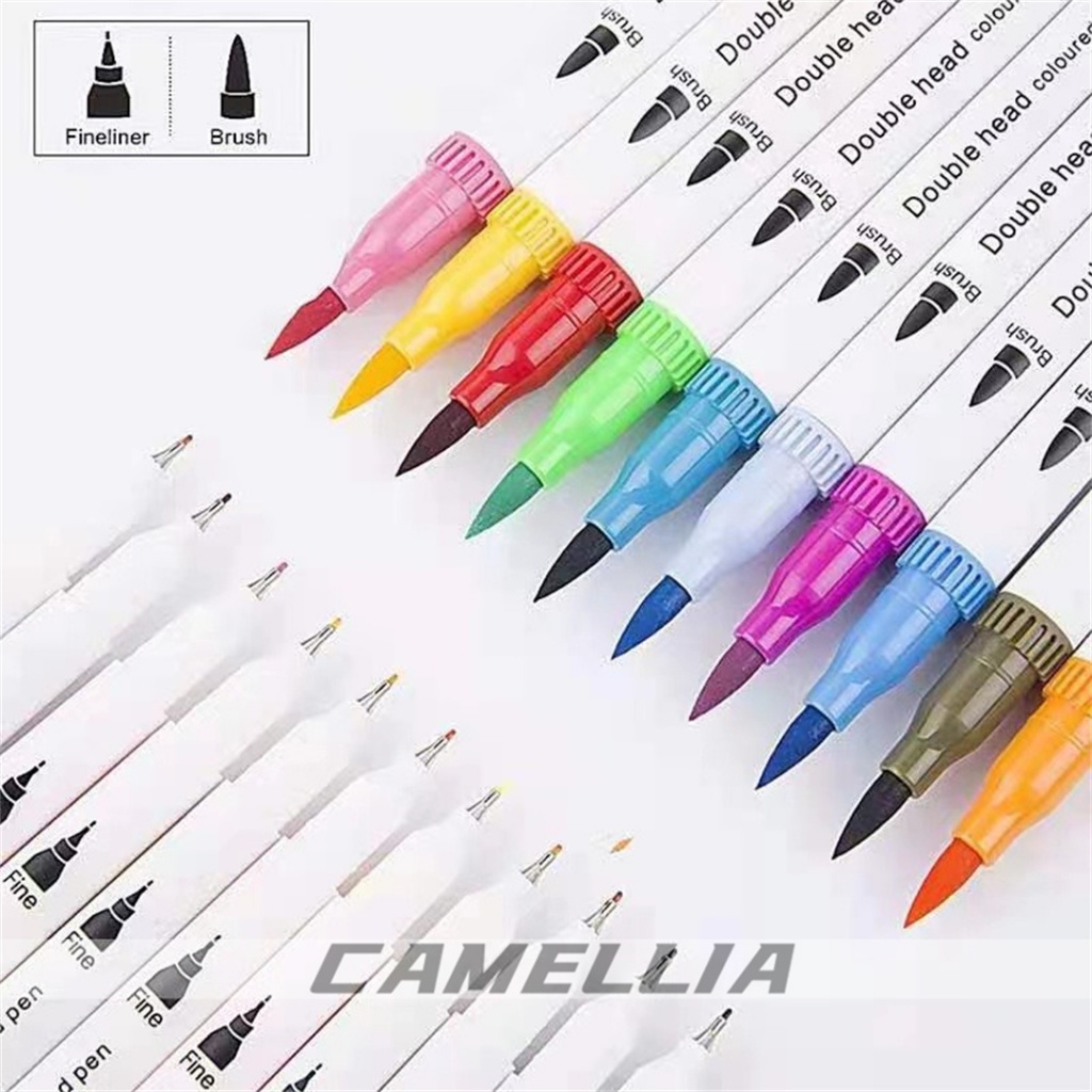 Caneta Brush Pen Kit Com 12/24/36/48/ Cores com ponta dupla pincel ...