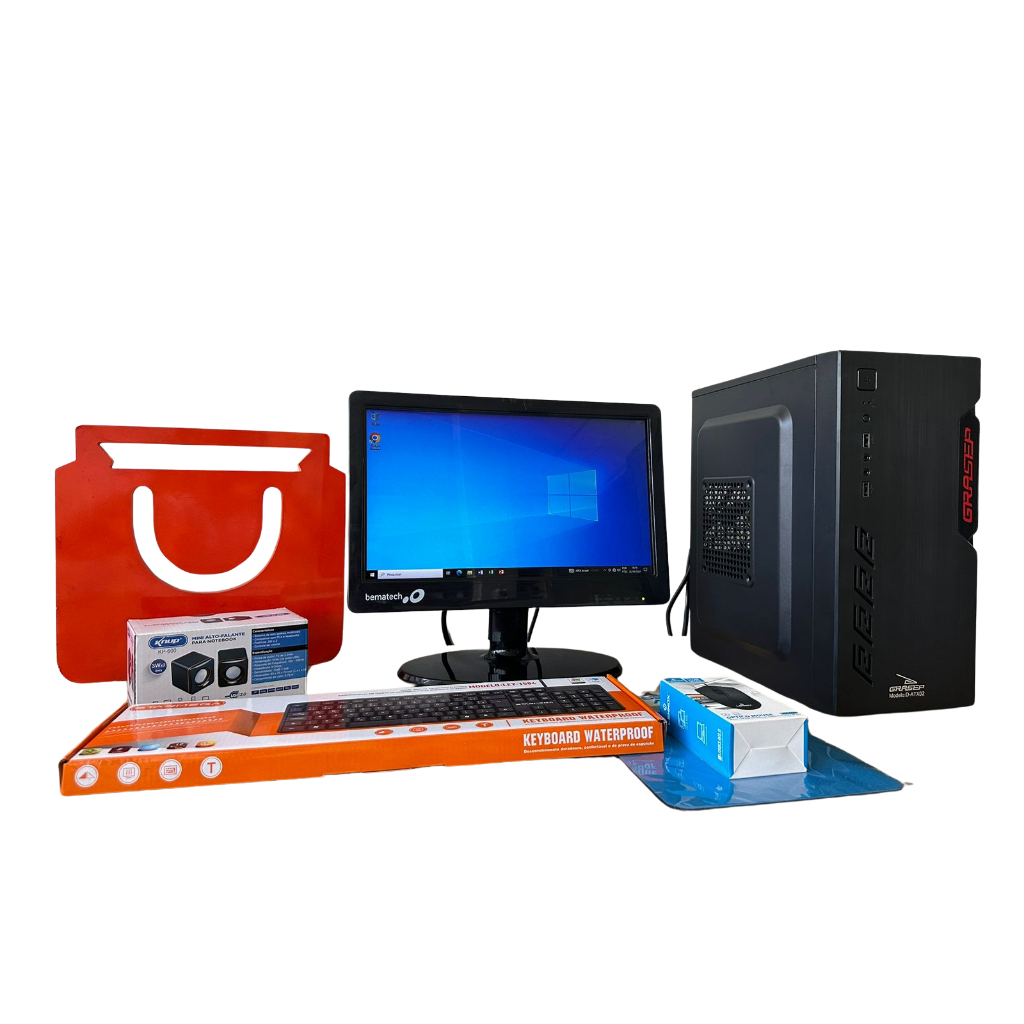 Kit Computador Completo Celeron Estudo e Trabalho + Monitor + Teclado e ...