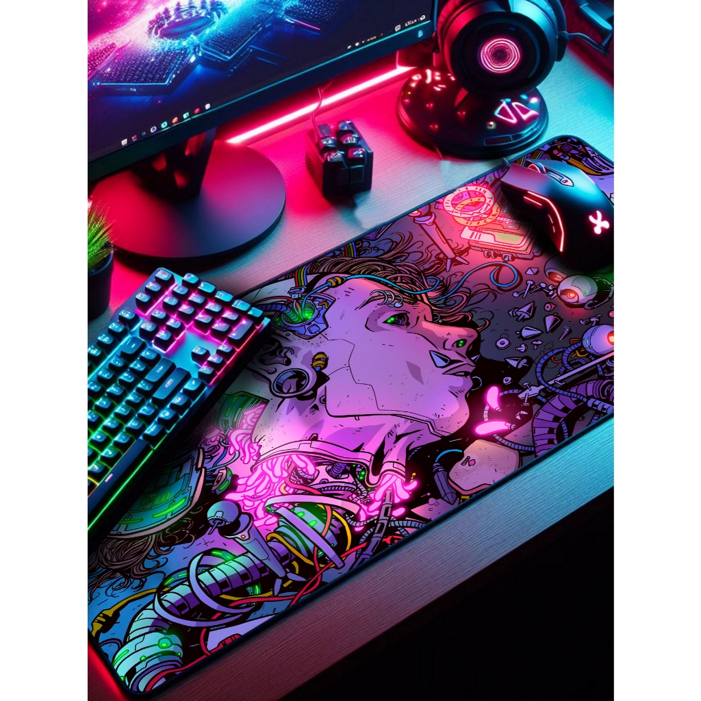 Mouse Pad Gamer/Playmat Cyber Antiderrapante Diversas Tamanhos | Shopee ...