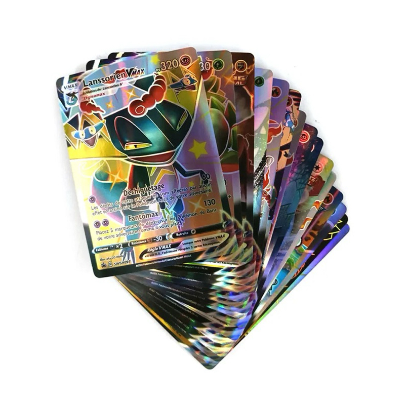 Kit 100 Pcs Cartas Pokémon BRILHANTE Carta Pokémon Ultra Raro VMAX/GX/V ...