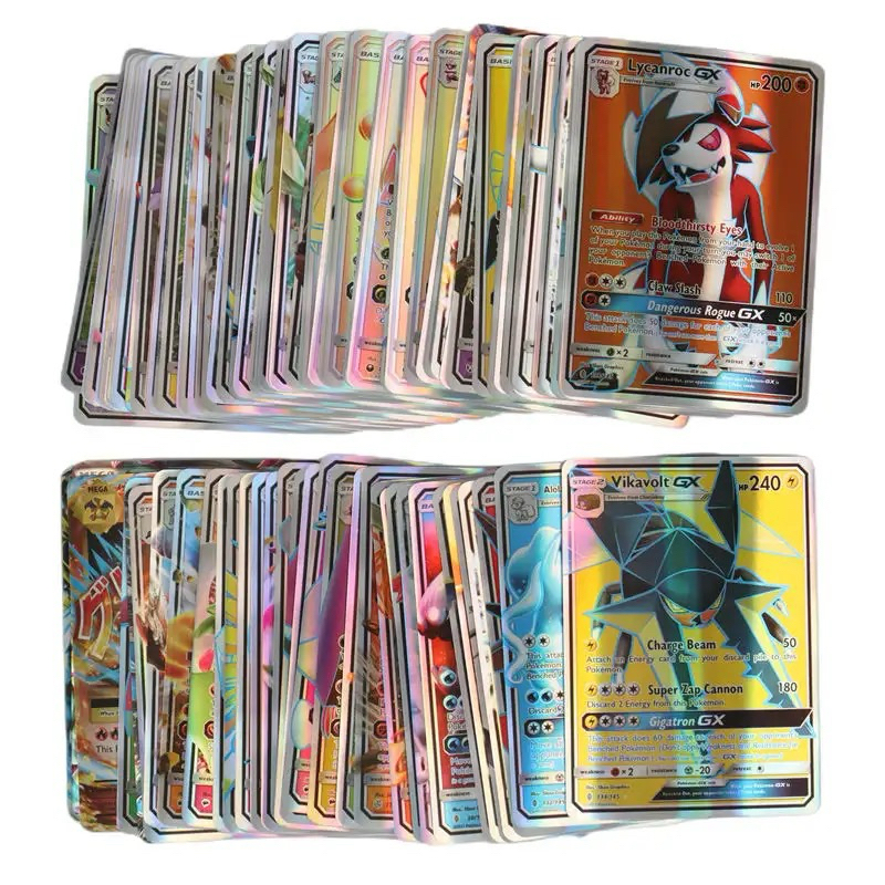 Kit 100 Pcs Cartas Pokémon BRILHANTE Carta Pokémon Ultra Raro VMAX/GX/V ...