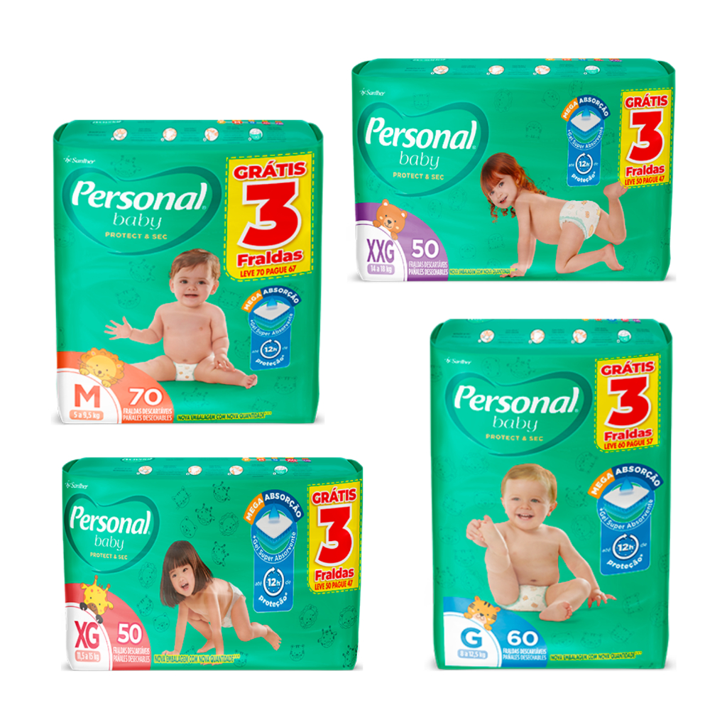 Fralda Descartável Personal Baby Hiper - M / G / XG/ XXG | Shopee Brasil