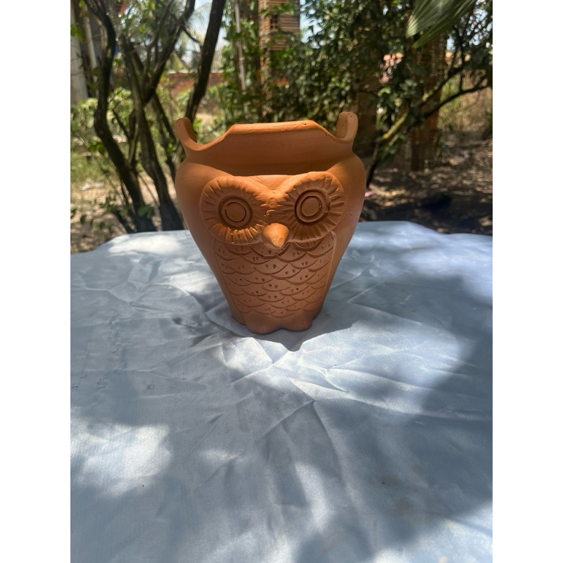 vaso de barro estilo coruja | Shopee Brasil