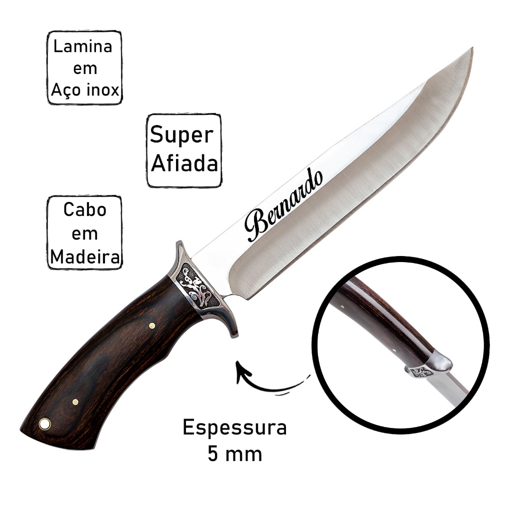 Faca Para Churrasco Personalizada Com seu Nome, time ou simbolo ...