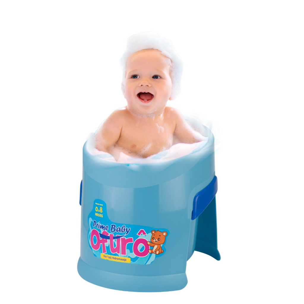 BANHEIRA OFURÔ PRIME BABY AZUL PASTEL 0 a 8 MESES BANHO RELAXAMENTO DO ...