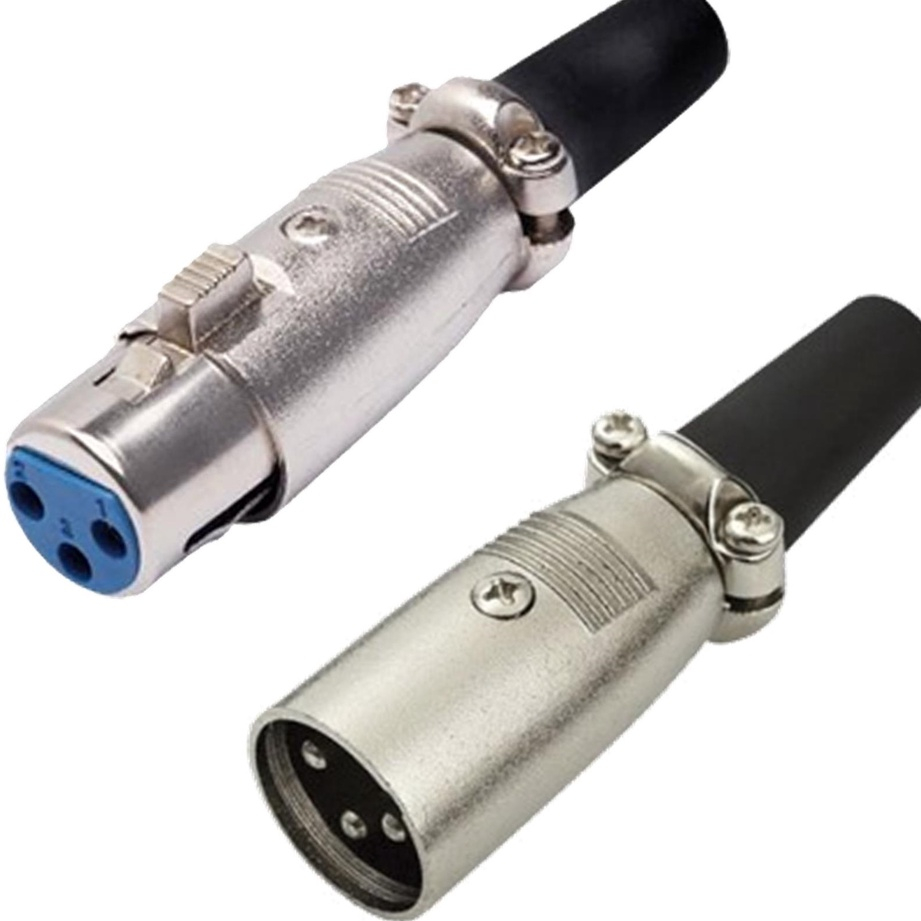 40X Plug Conector Canon Femea + Conector XLR Macho Canon Corpo Metal ...