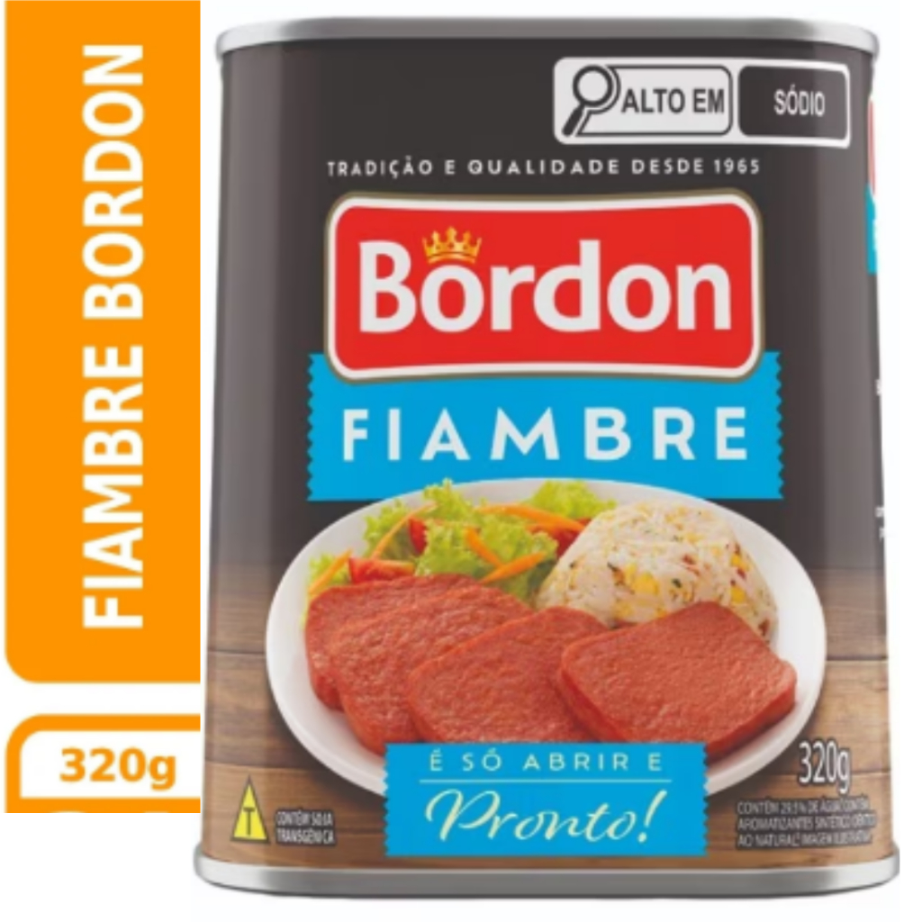 Fiambre Lata Bordon 320g Carne Bovino Enlatado Temperado No ponto de ...