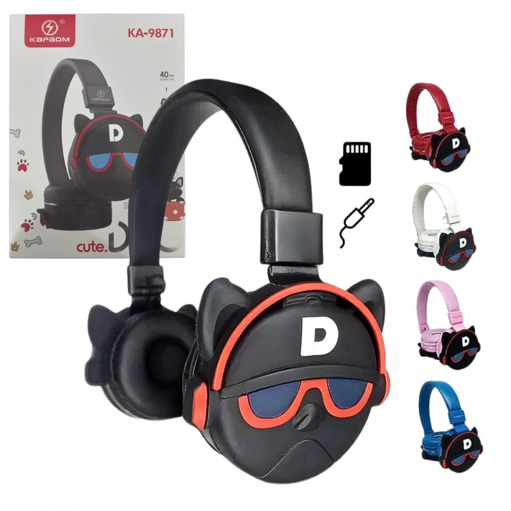Fone De Ouvido Headphone INFANTIL Bluetooth DOG Kapbom KA-9871 | Shopee ...