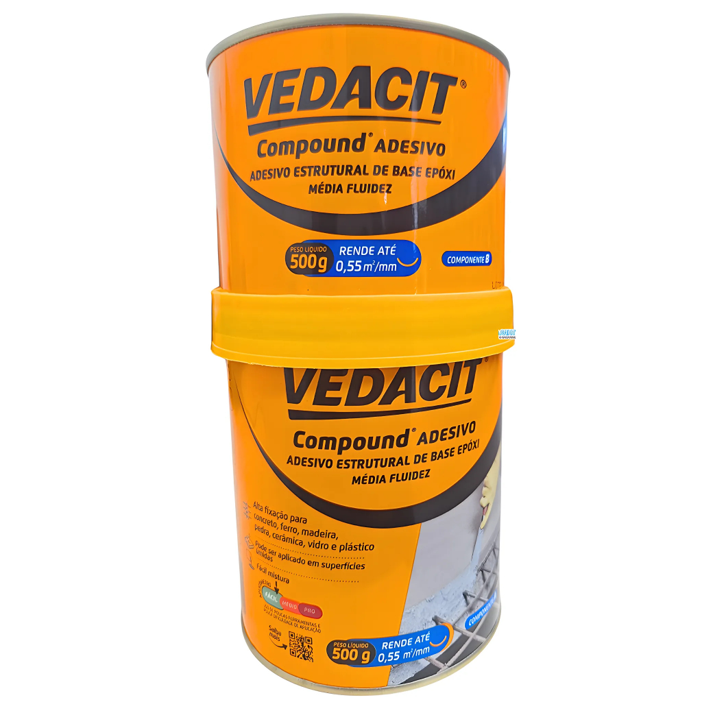 Compound Adesivo Estrutural A+b 1 Kg - Vedacit | Shopee Brasil