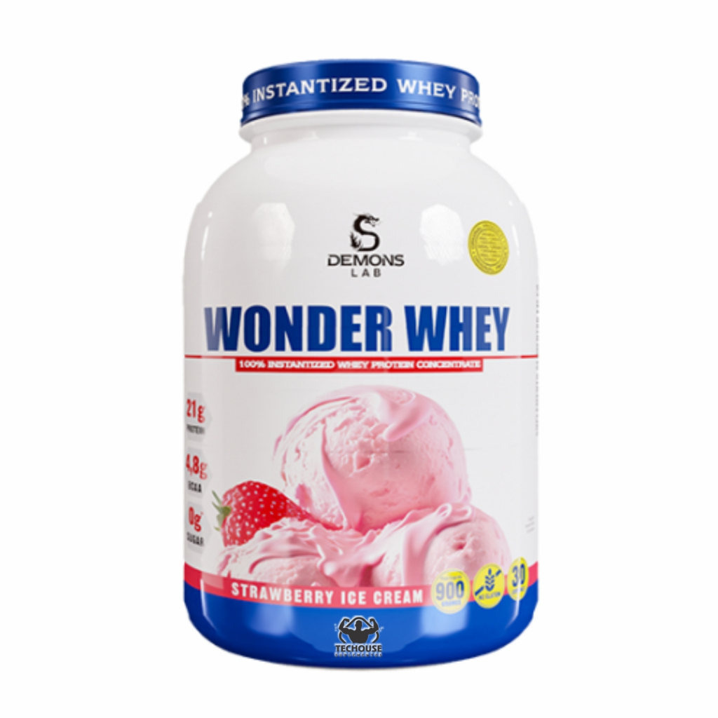 Whey Protein Demons Lab 900g Sabor Morango Suplemento Concentrado ...