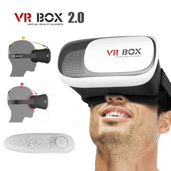 Vr Box Óculos 2.0 Realidade Virtual Cardboard 3d + Controle Bluetooth | Shopee Brasil