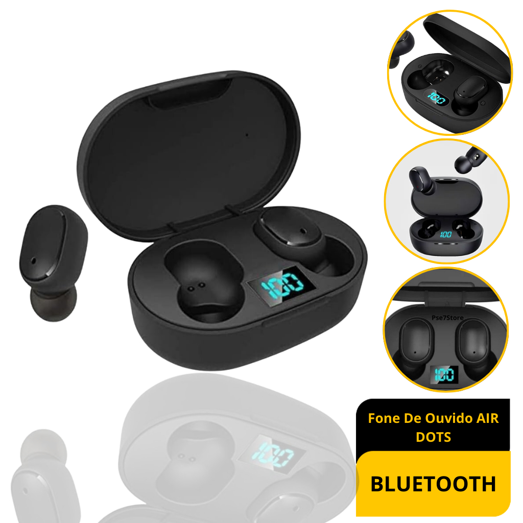 Fone De Ouvido Air Dots Bluetooth 5.0 Com Visor Premium | Shopee Brasil