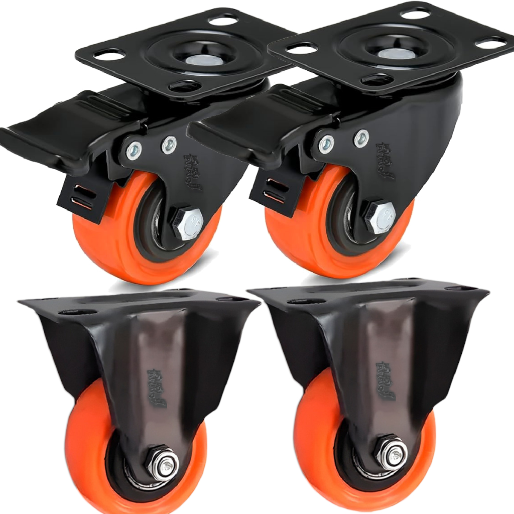 Kit 4 Rodinha para Moveis Rodizio Roda Reforcada Com E Sem Trava 50mm ...