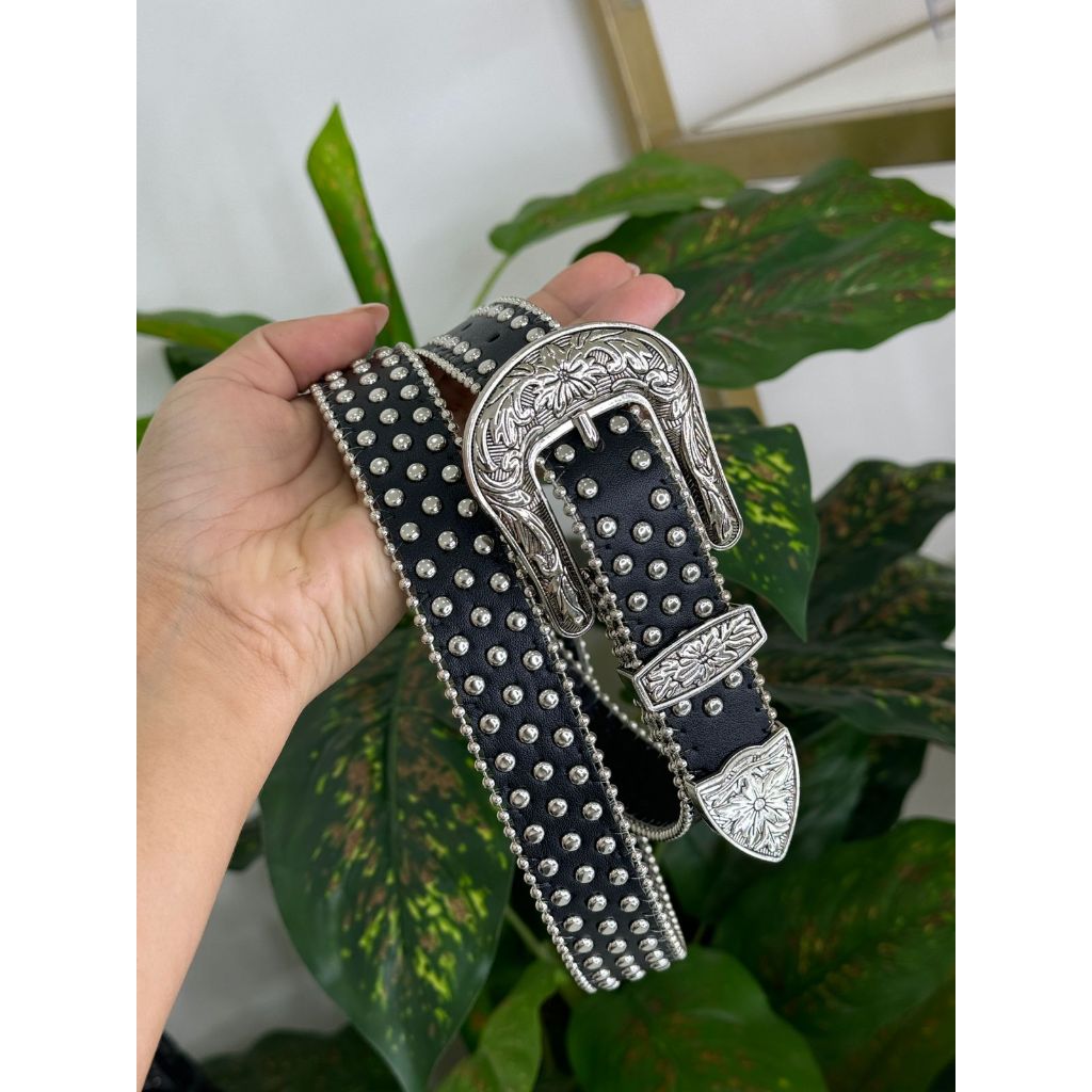 Cinto country feminino 2.8cm Rebite Incrustado fivela brilho | Shopee ...
