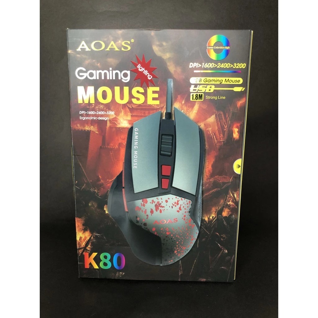Mouse Para Pc GAMER K80 Confortavel com fio | Shopee Brasil