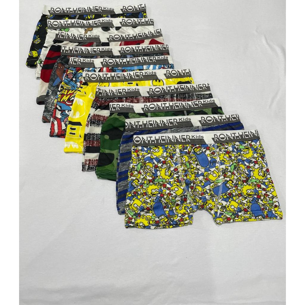 Kit 10 Cuecas Box Boxer Infantil Estampadas Masculino Para Desfralde ...