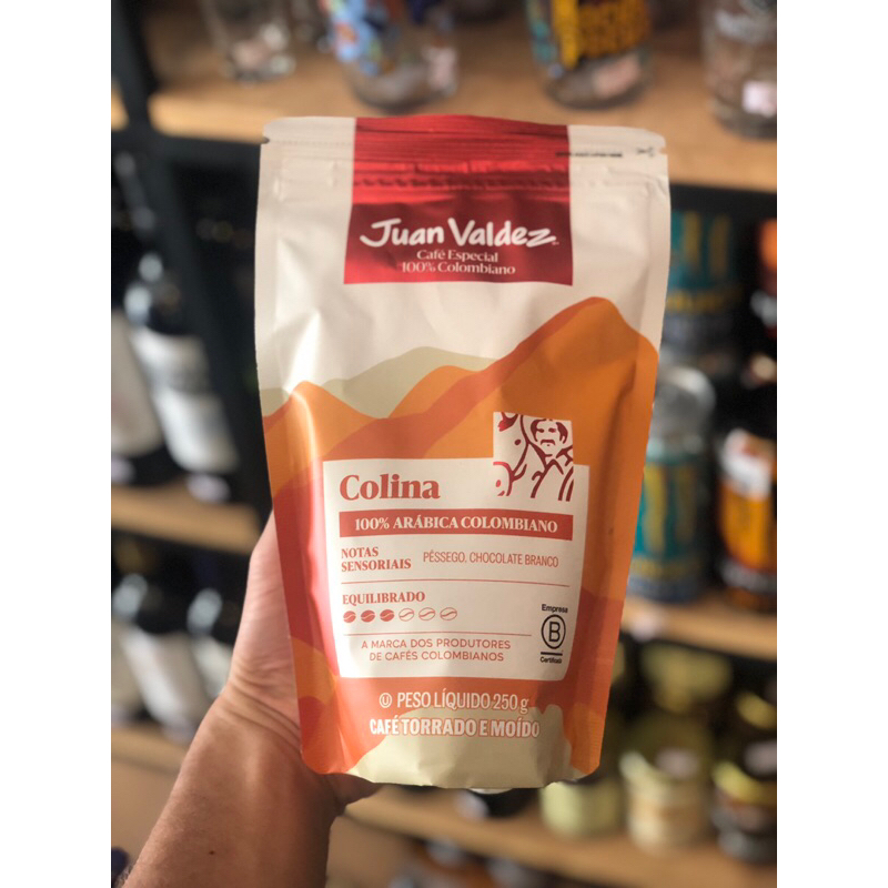 CAFÉ EM PÓ JUAN VALDEZ COLINA PÊSSEGO E CHOCOLATE BRANCO 250G | Shopee ...