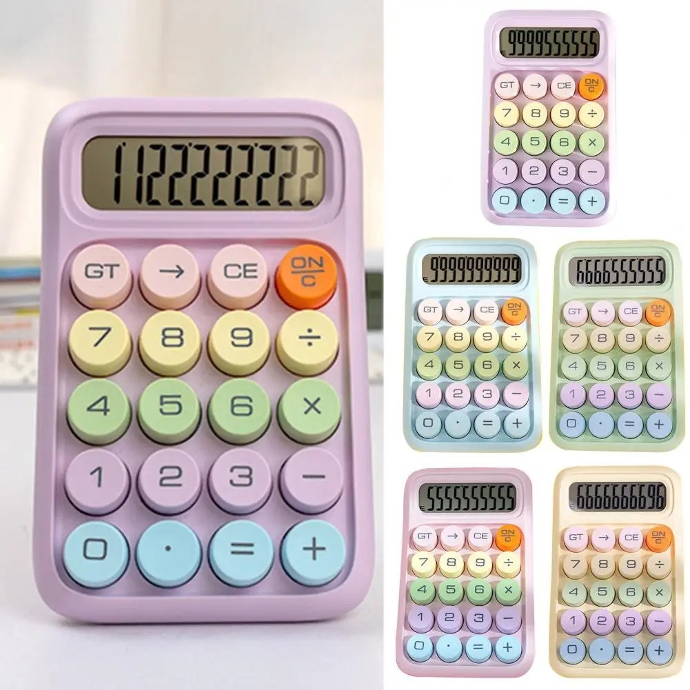 Calculadora de Mesa Colorida Botões Grandes Mecânica Tela LCD 10 ...