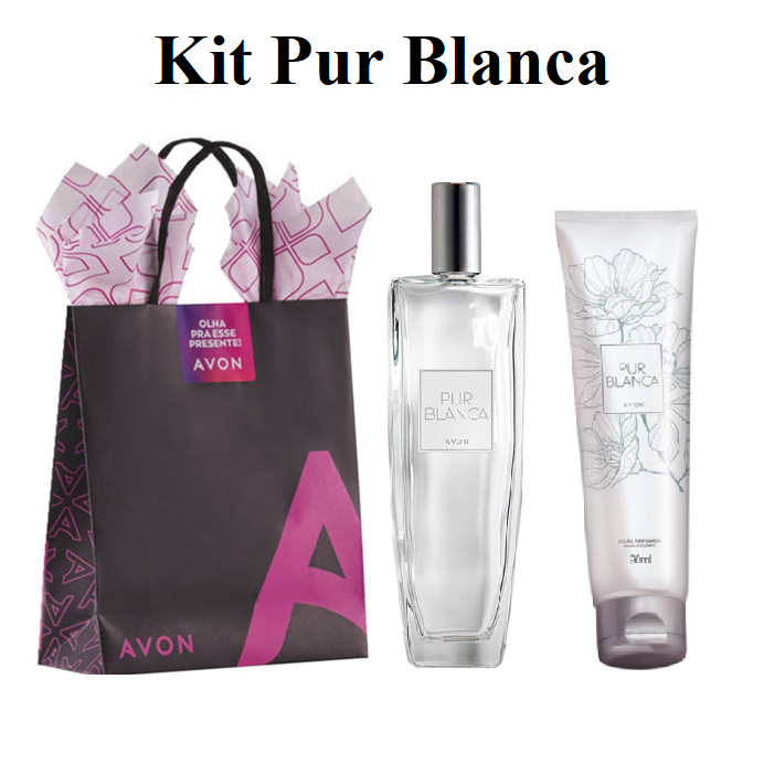 Kit Pur Blanca Deo Colônia 75ml + Loção Perfumada 90ml + Sacola Avon ...
