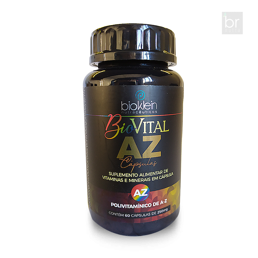 BIOKLEIN BIOVITAL A-Z MULTIVITAMÍNICO | 60 Cápsulas 400mg | Shopee Brasil