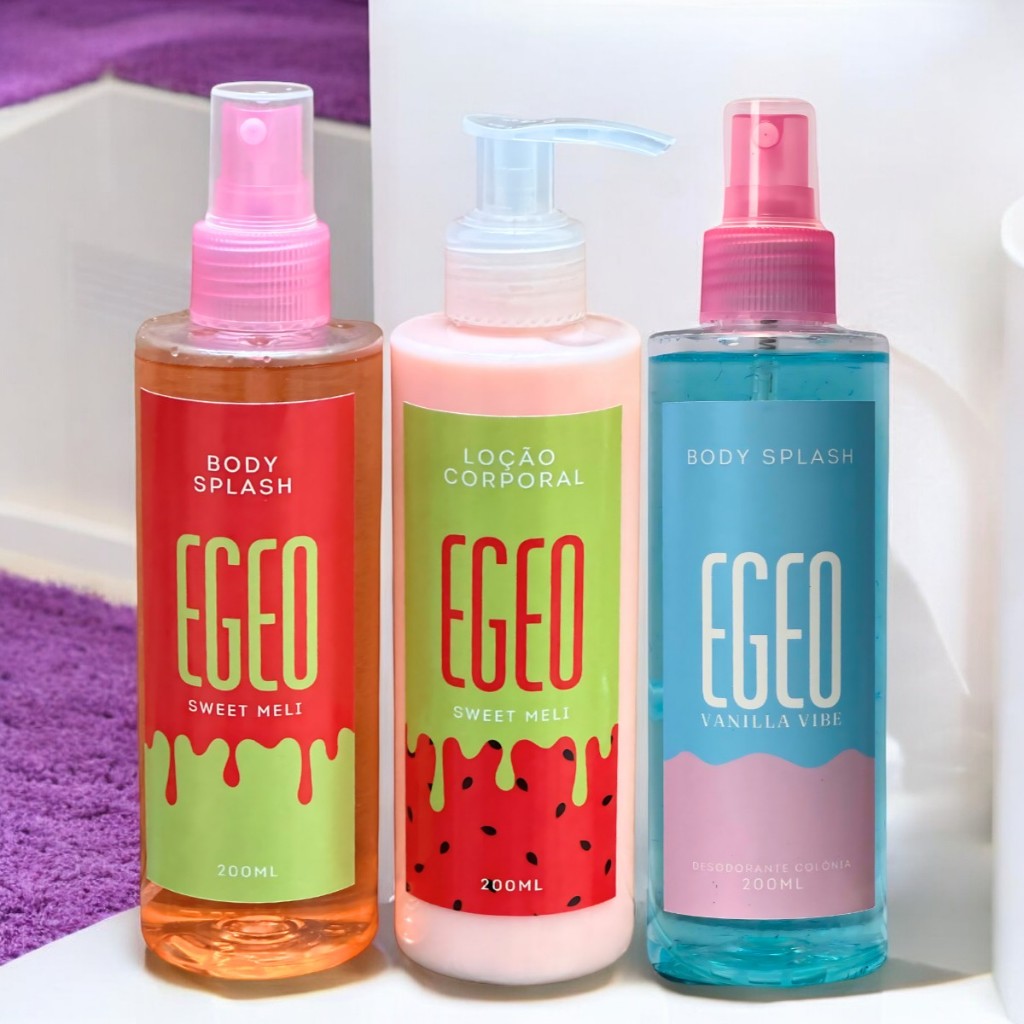 Kit Feminino - Linha Egeo - Creme + Body Splash Melancia Sweet Meli ...