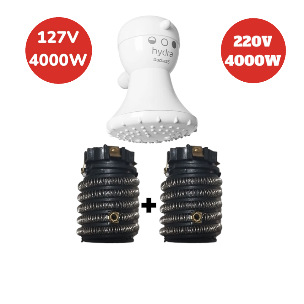 Kit com 2 Resistências Chuveiro Ducha Corona SS 3 Temperaturas 110V ou ...